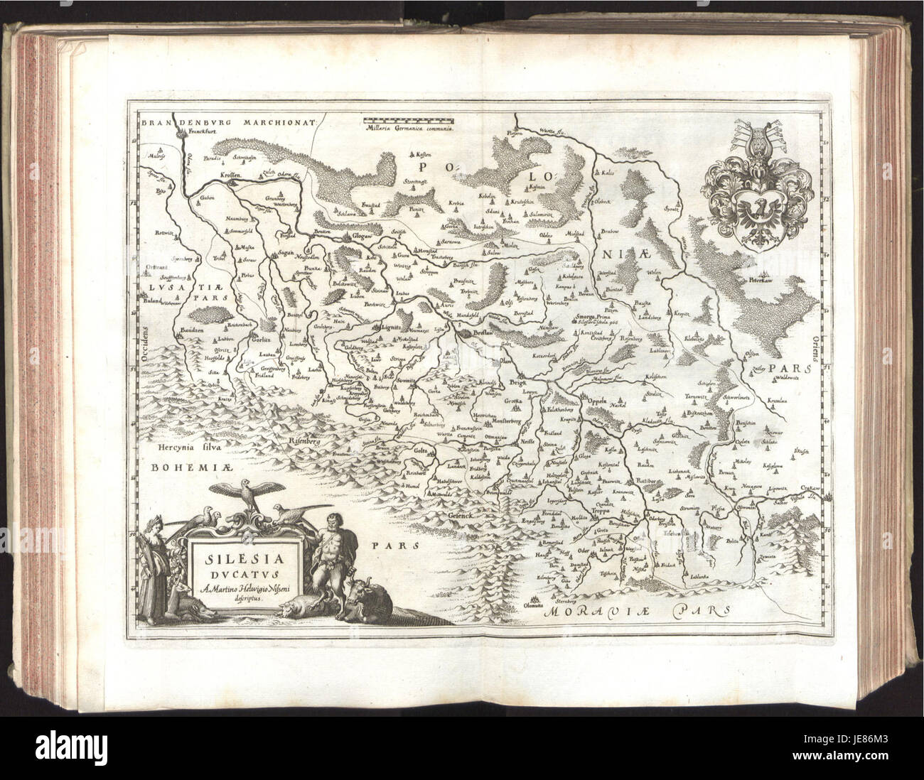 A map of Bohemia, Moravia, and Silesia, created by Merian, providing a ...