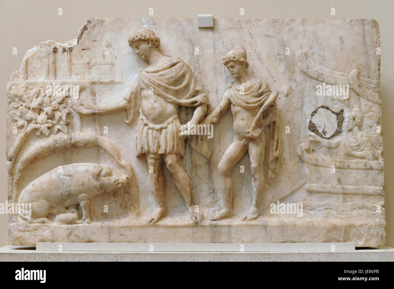 This artifact depicts Aeneas arriving in Latium, as referenced in ...