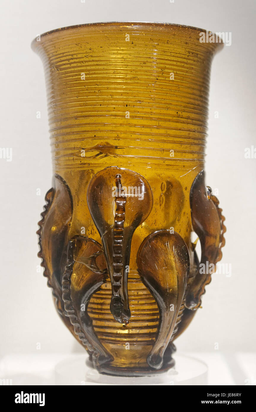 A 5th to 6th-century AD claw beaker from Ringmere Farm, Kent, England ...