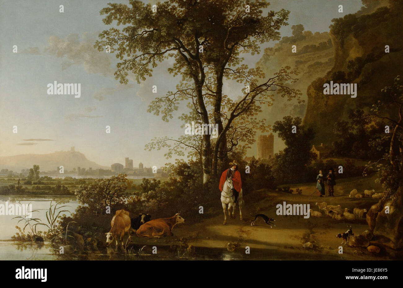 Aelbert Cuyp’s 'Landscape with a Horseman, Figures, and Cattle' from ...