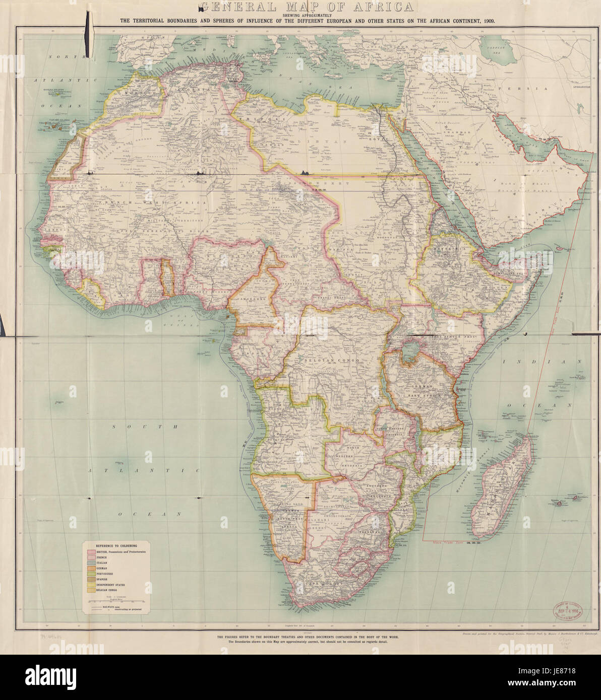 Vintage map africa textbook hi-res stock photography and images - Alamy