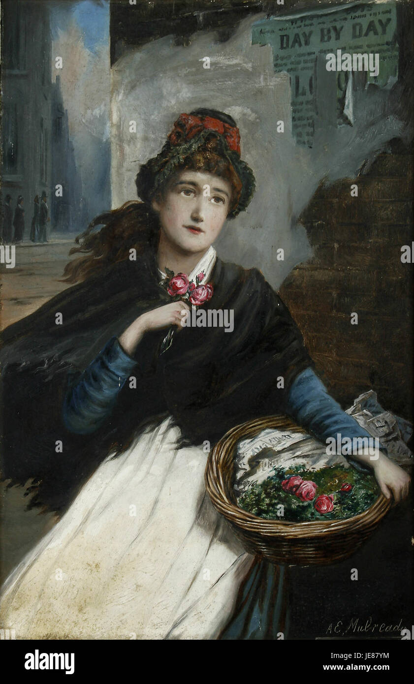A painting by Augustus Edwin Mulready titled 'Selling Out', showcasing ...