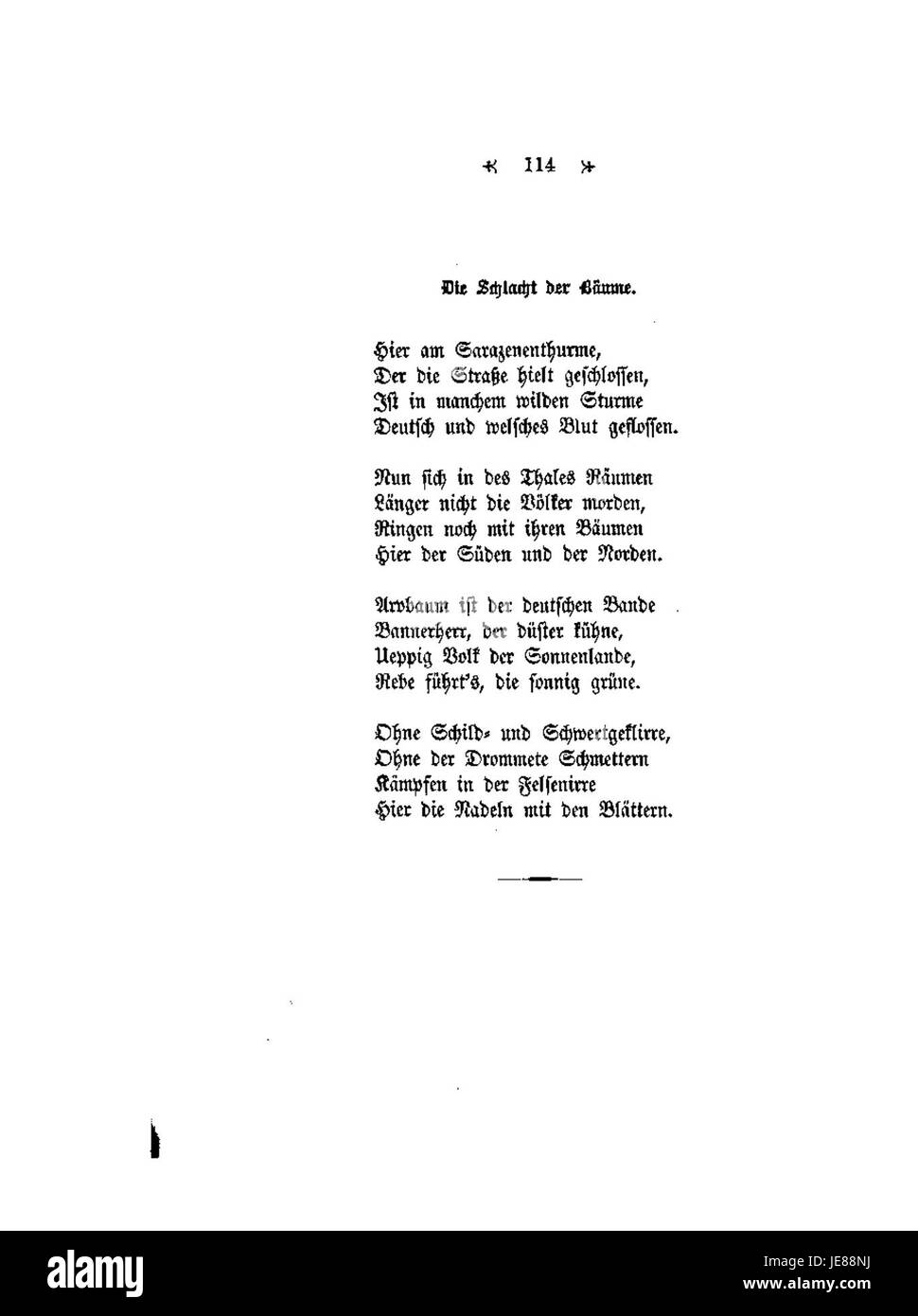 Page 114 from 'Gedichte' by Conrad Ferdinand Meyer, showcasing one of ...