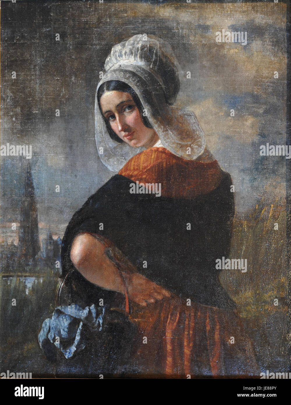 Constant Claes' painting 'Paysanne' (Peasant Woman) depicts a rural ...