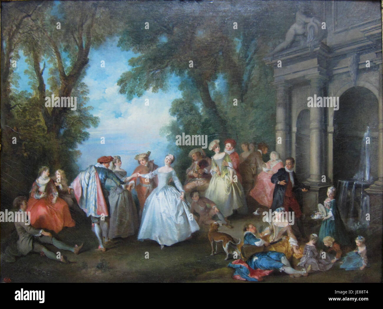 Dance before a Fountain by Nicolas Lancret, displayed at the Getty ...