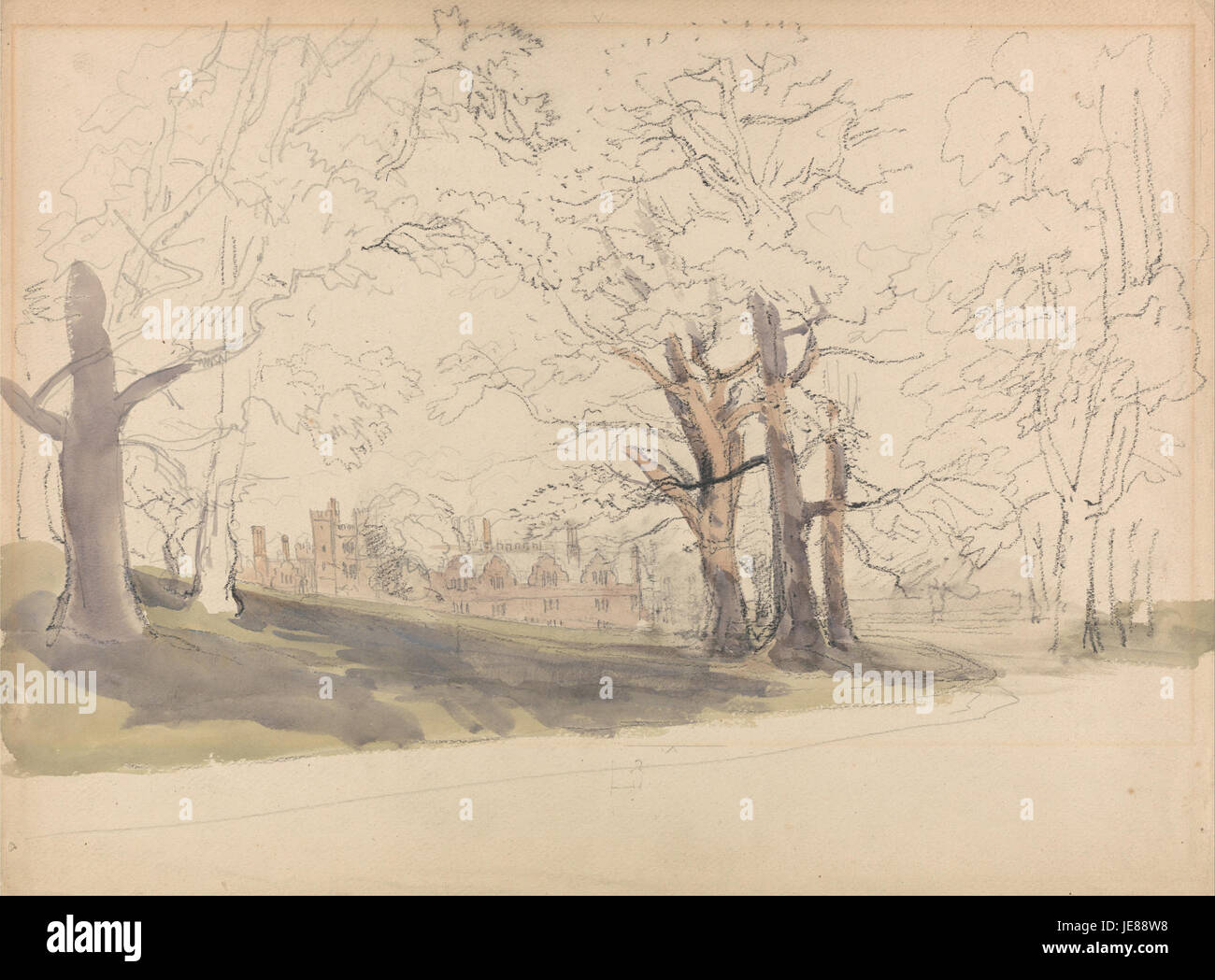 David Cox's painting 'Knole, Kent' presents a landscape view of Knole ...