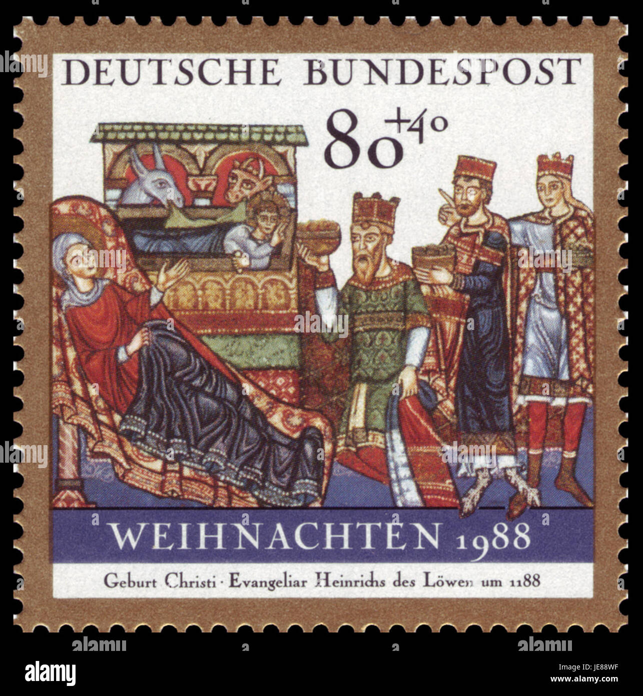 DBP 1988 1396 Weihnachten, a German postal stamp issued in 1988 ...