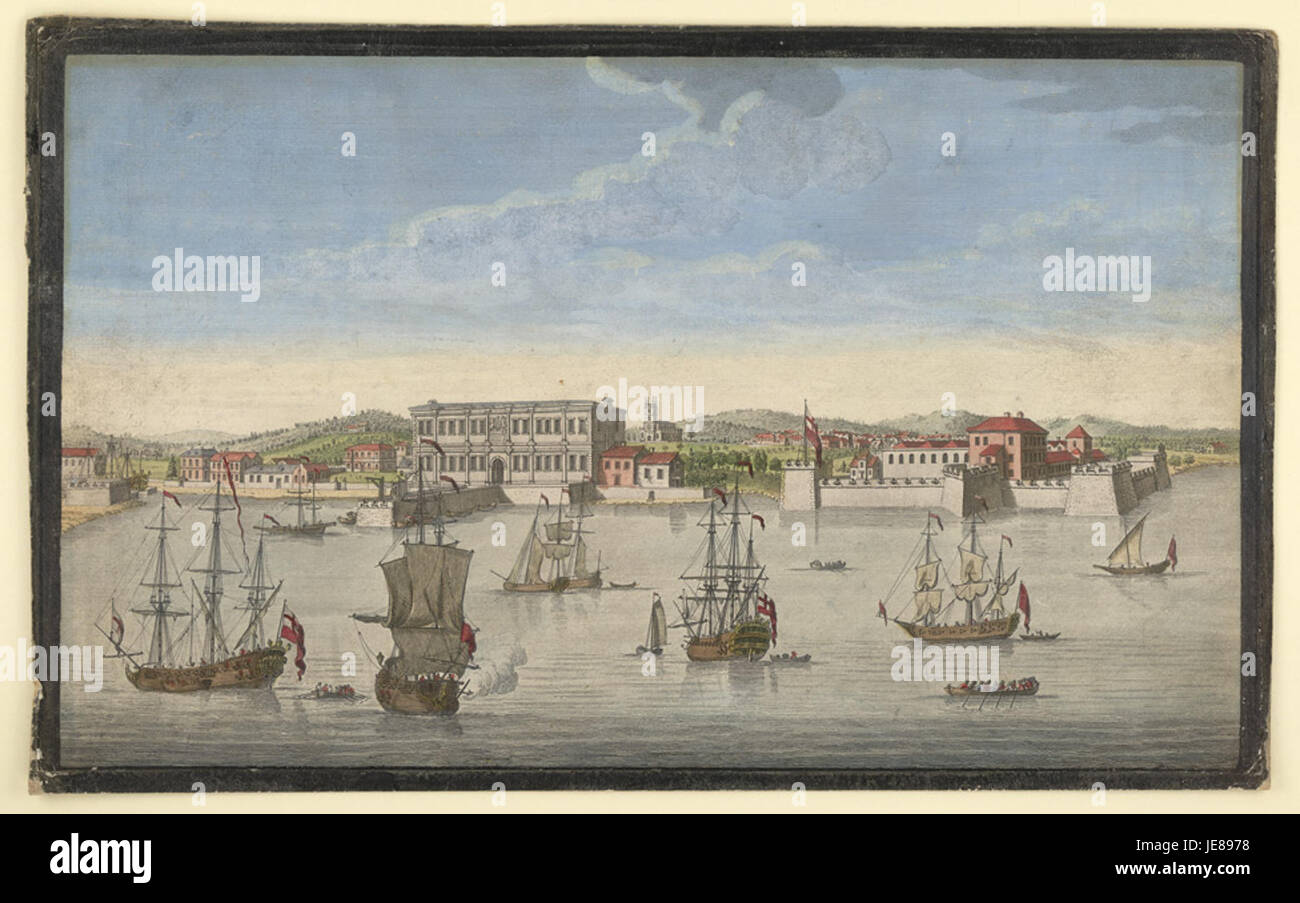 A painting of Bombay, created by Jan van Ryne in 1754, depicting the ...