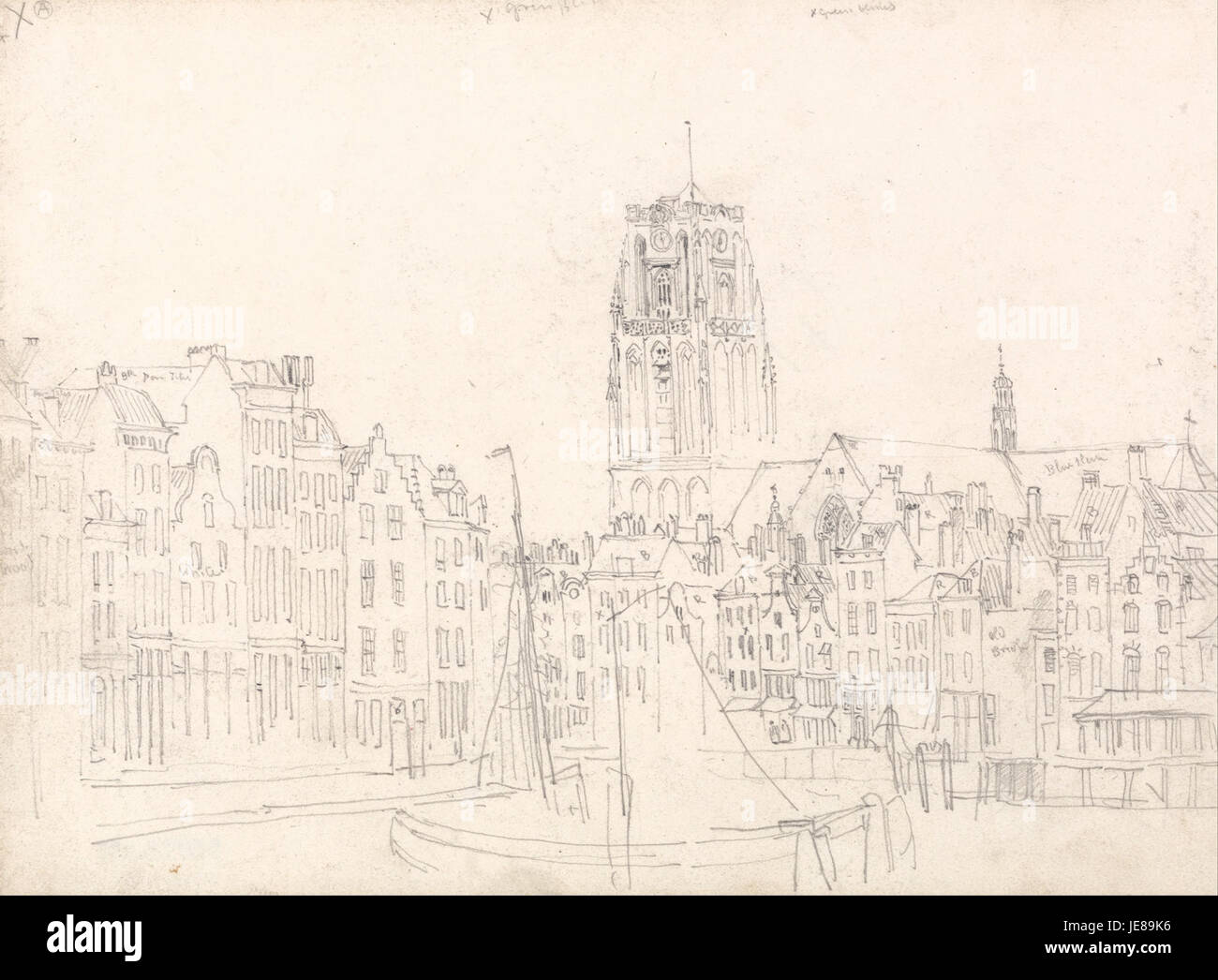 David Cox's painting 'Rotterdam - The Church of St. Lawrence' captures ...