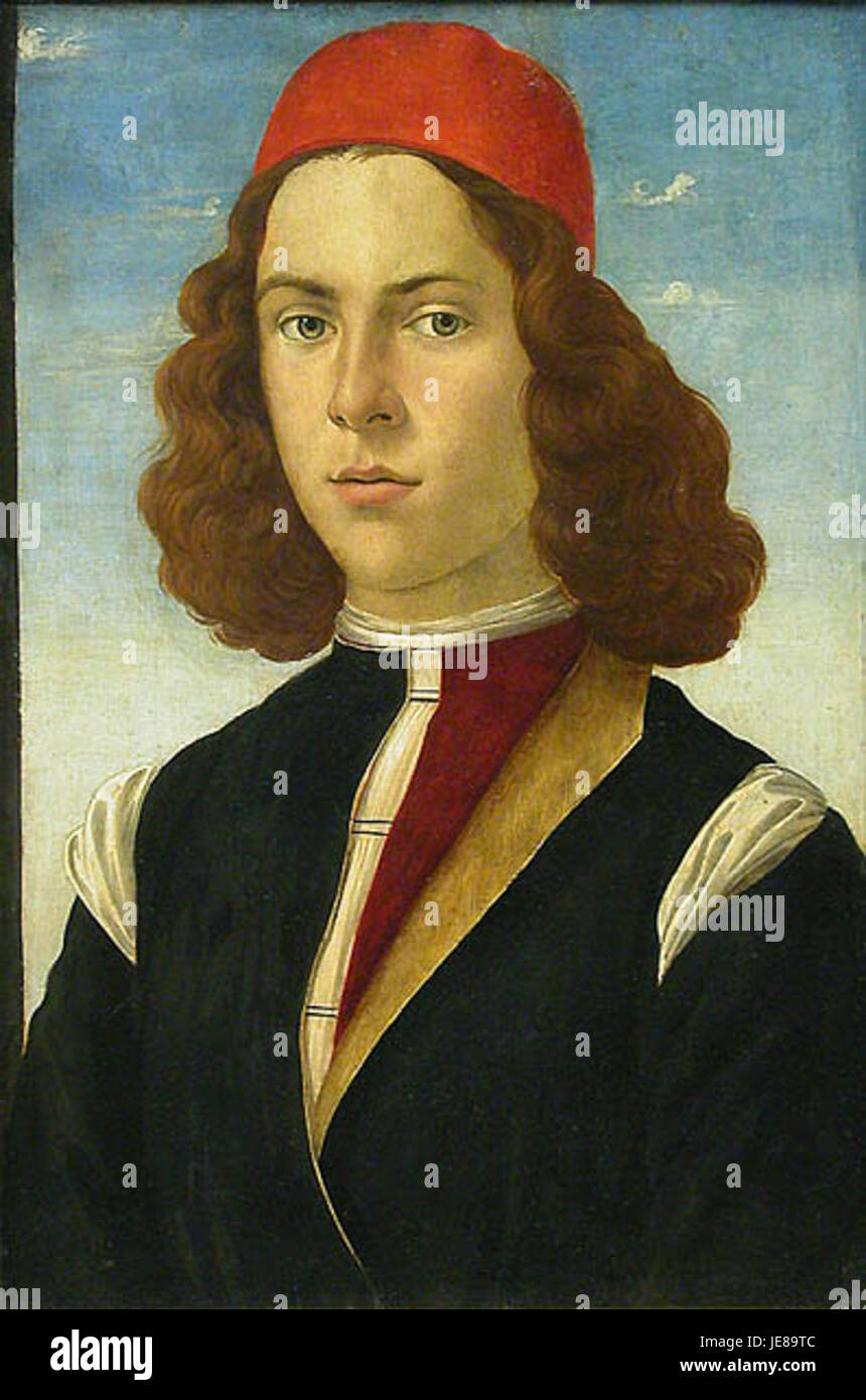 This portrait of a young man, attributed to Sandro Botticelli, is ...