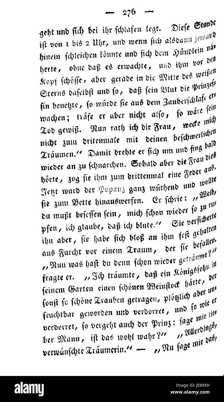 Page 276 from 'Volks-Sagen' by Buesching, featuring a traditional ...