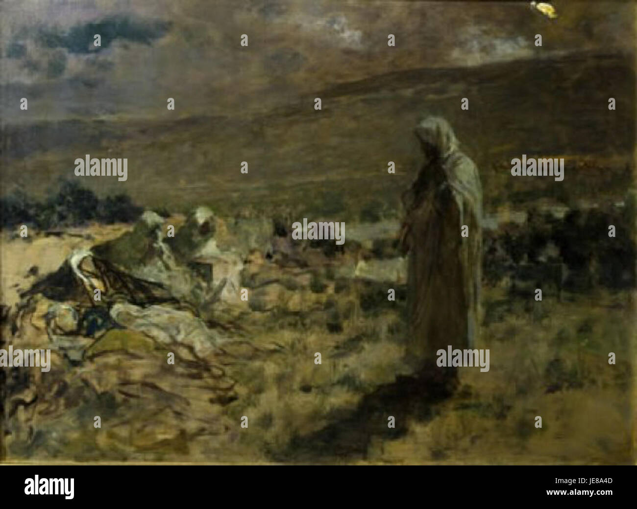 Domenico Morelli's painting 'Cristo che veglia gli apostoli,' depicting ...