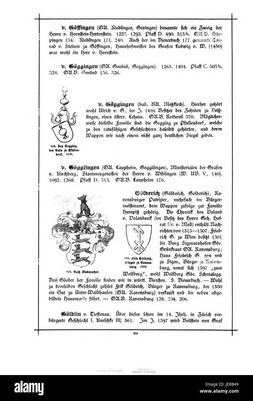 This page from the 'Württemberg Nobility and Heraldry Book' by Alberti ...