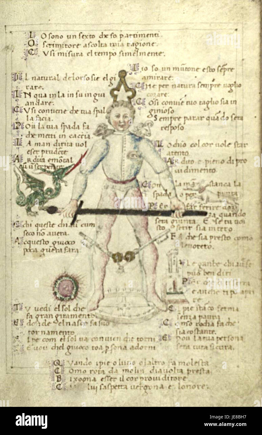 A detailed manuscript page from Codex 1324, showcasing the illuminated ...