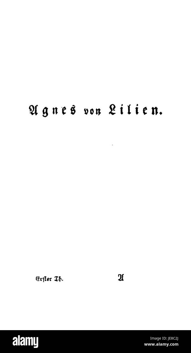 This volume of 'De Agnes von Lilien' by Wolzogen presents an important ...