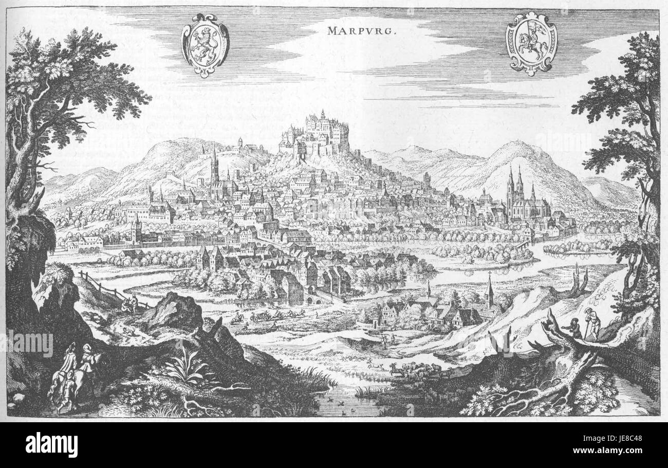 The 'De Merian Hassiae 151' is a historical map from the 16th century ...