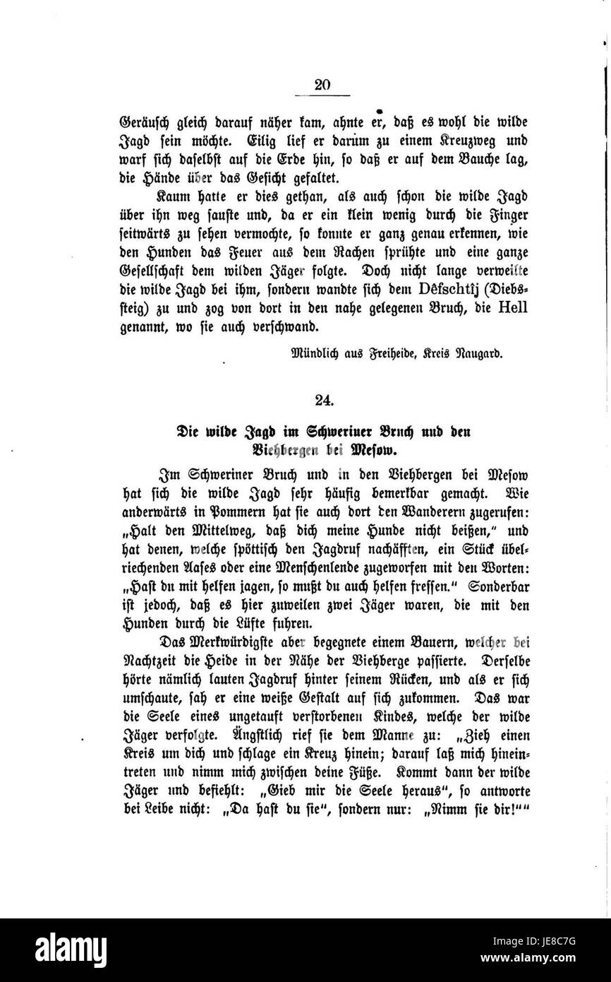 An excerpt from 'De Jahn Volkssagen,' a collection of German folk tales ...