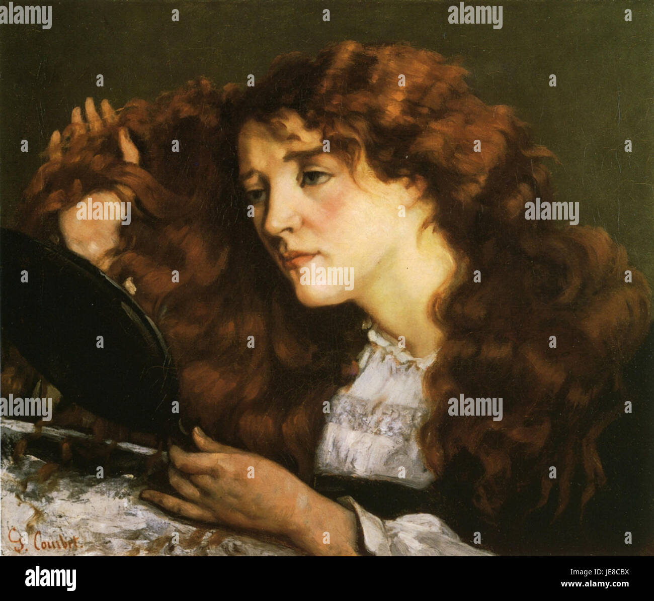 'Jo, la belle Irlandaise' by Gustave Courbet is a painting from the 19th century depicting a ...