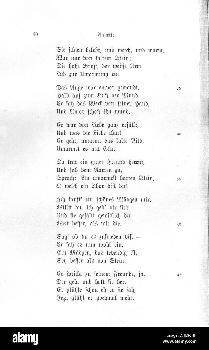 The text 'De J W Goethe Annette Druck 040' likely refers to a printing ...