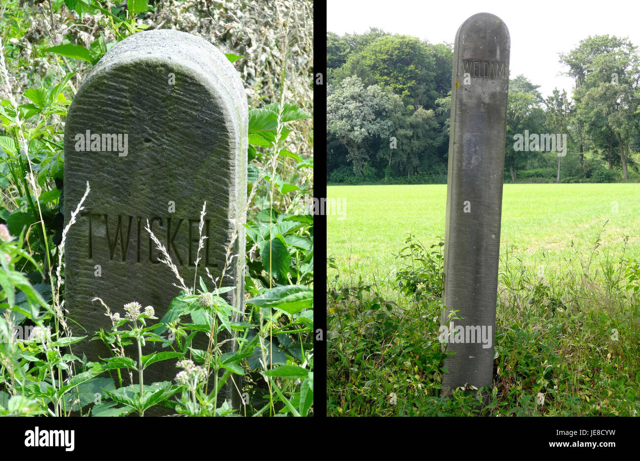 This image shows the boundary markers (Grenspalen) at Twickel and ...