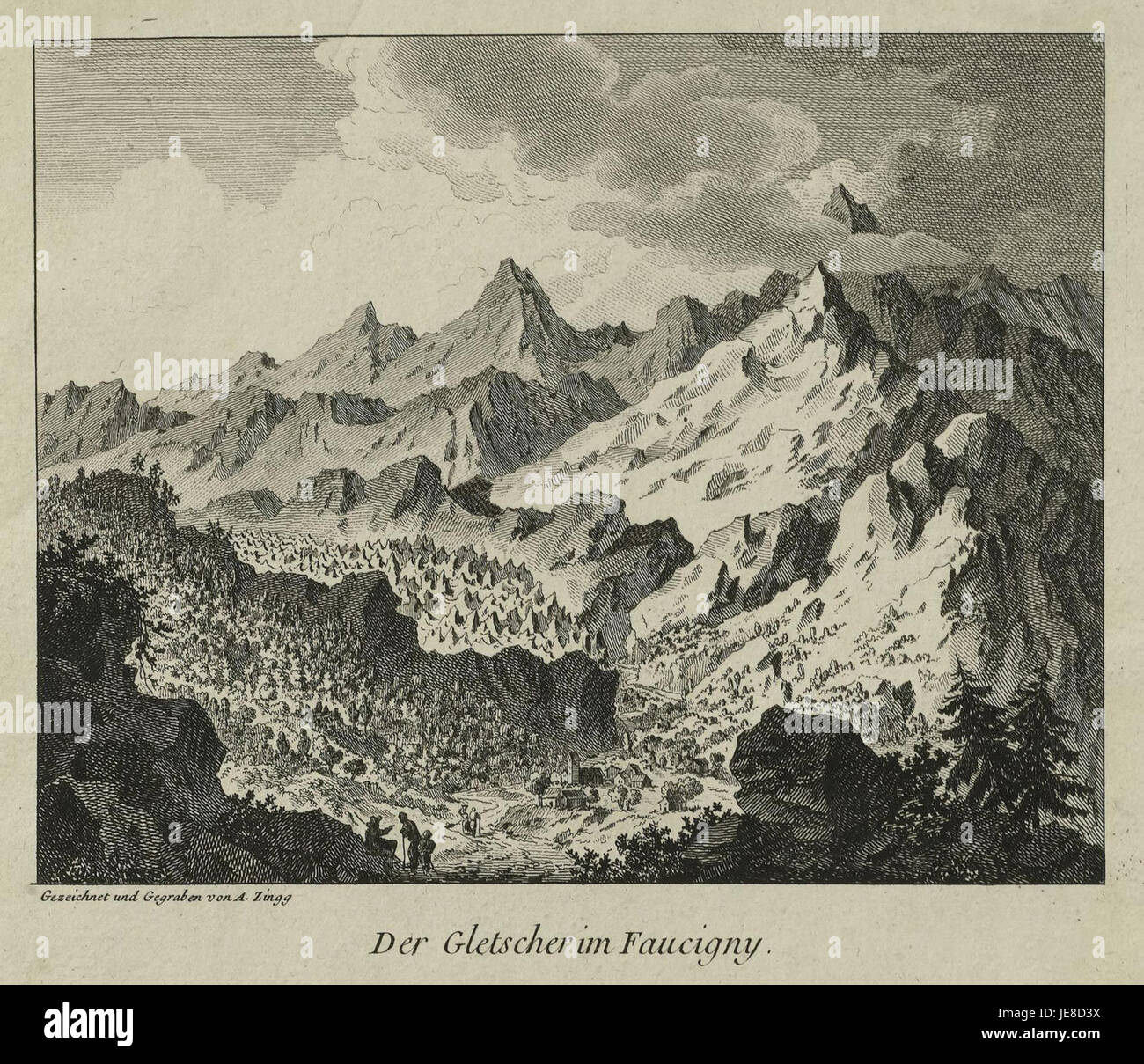 'Der Gletscher im Faucigny' (The Glacier in Faucigny) is a painting by Swiss artist Adrian Zingg ...