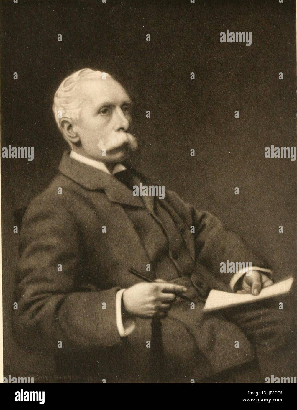 This portrait of Alfred Austin, created by the artist Barber, captures ...