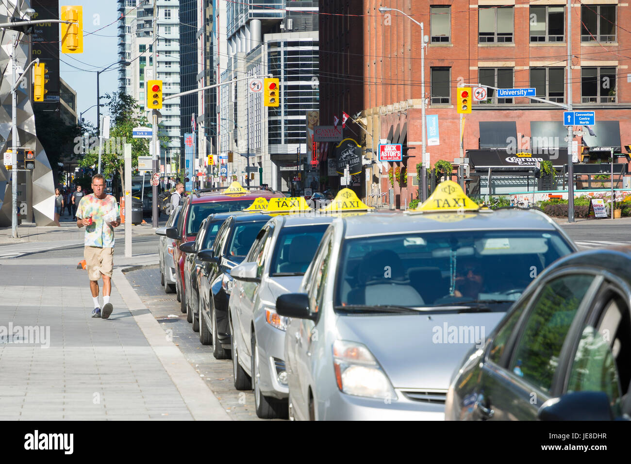 Toronto,Canada-august 2,2015:Line of taxi waiting the tourist in the ...