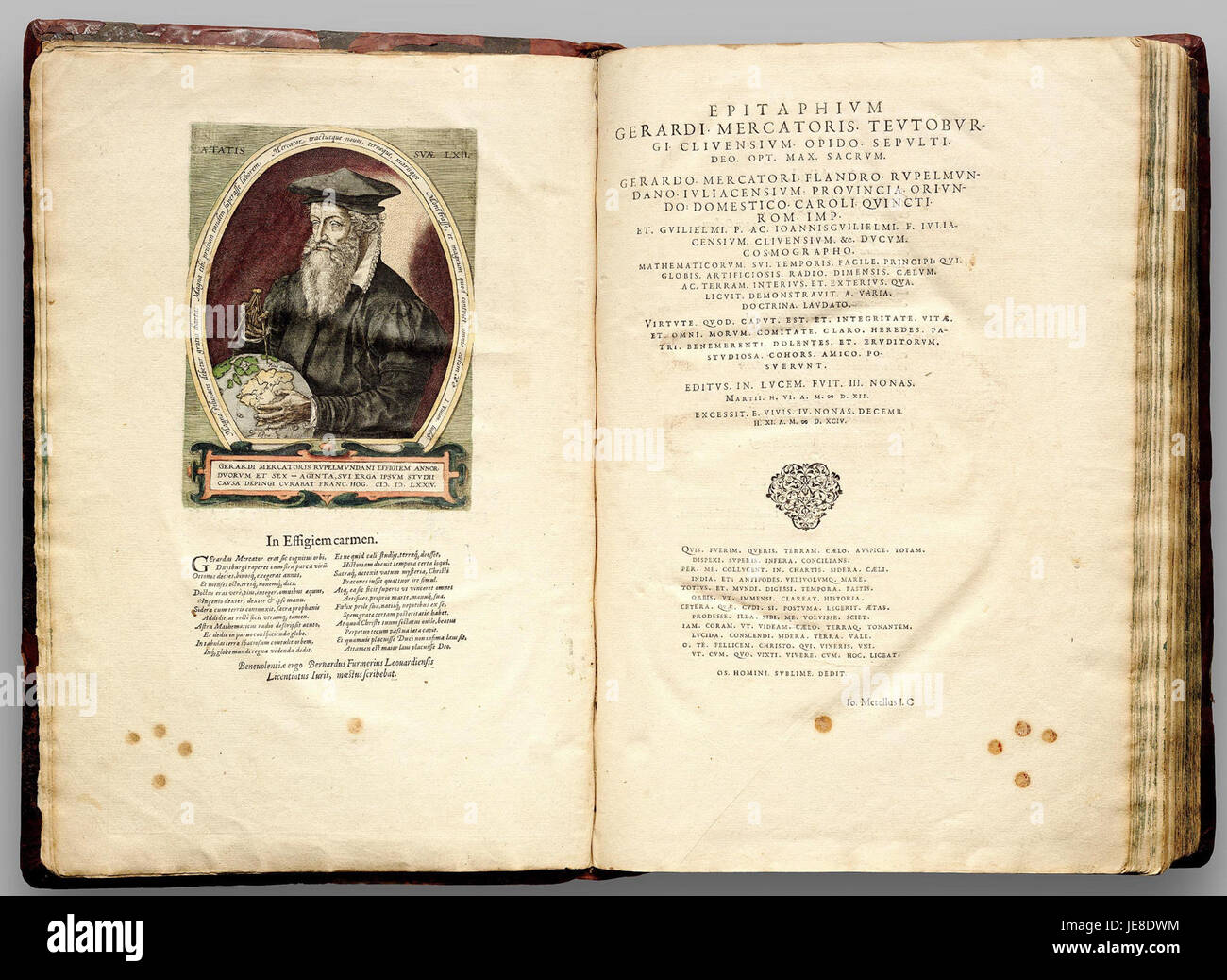 A map from the 'Atlas Cosmographicae' by Gerardus Mercator, detailing ...