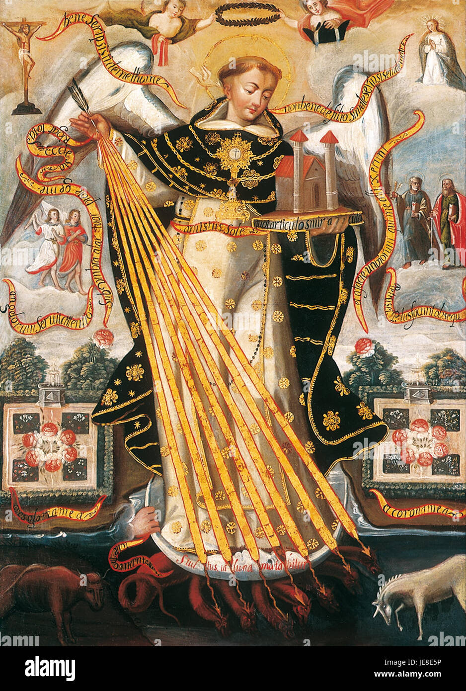 The painting depicts Saint Thomas Aquinas, a patron of education ...