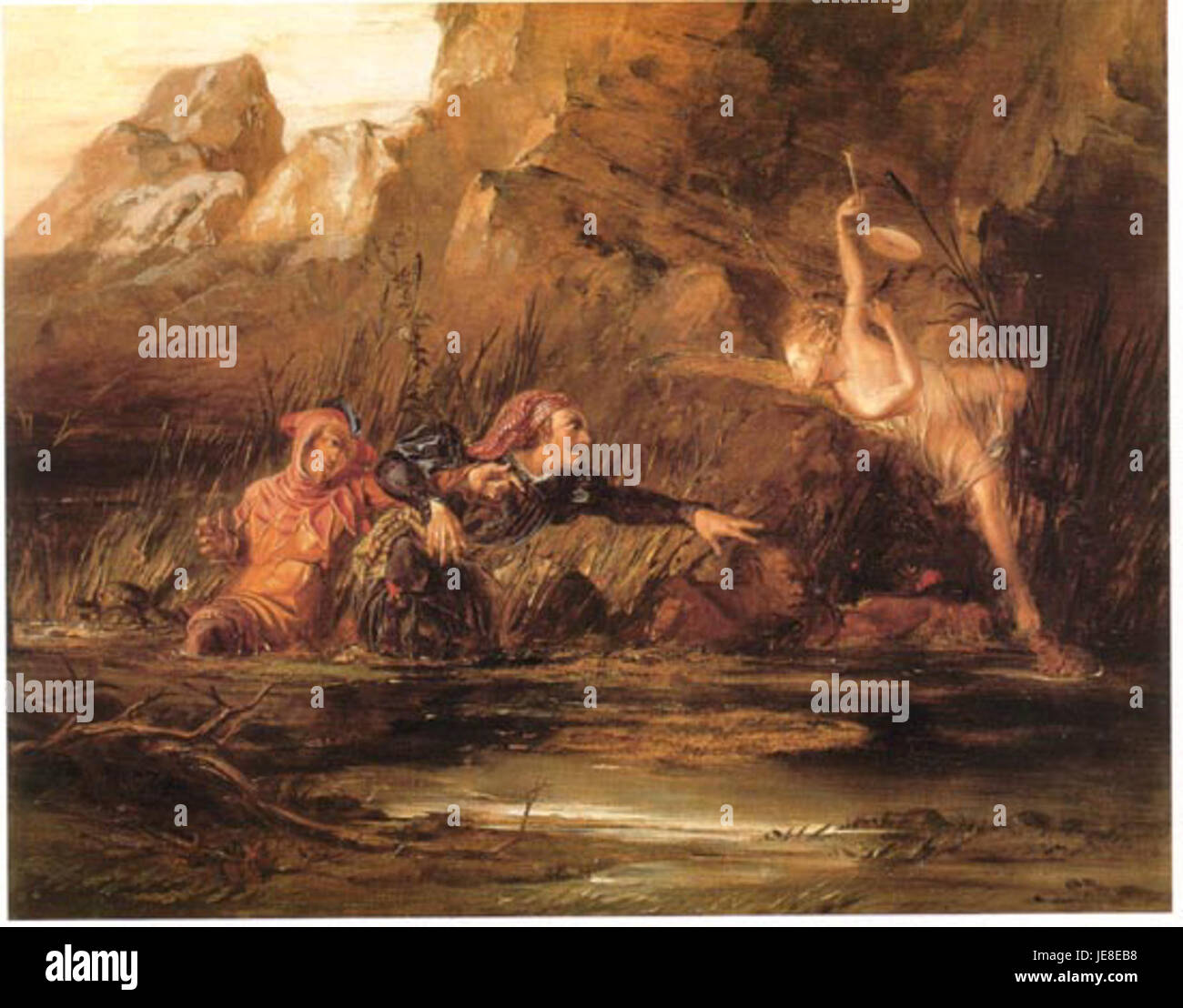 Ariel and Caliban, characters from Shakespeare's The Tempest, depict ...