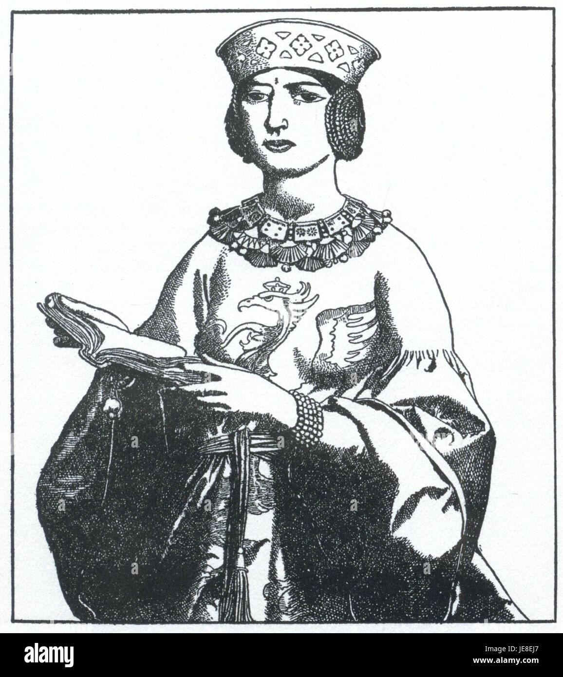 An illustration by Howard Pyle depicting Queen Morgana le Fay, a ...