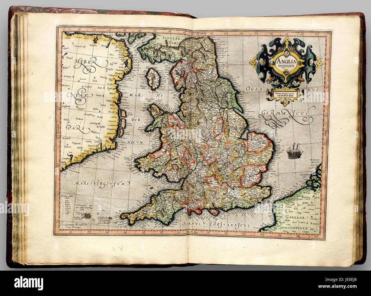 A historical map from the 'Atlas Cosmographicae' by Gerardus Mercator ...