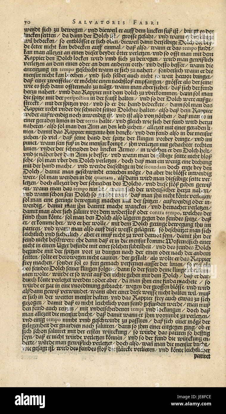 De Fechten, page 070, is a historical text by Fabri that provides ...
