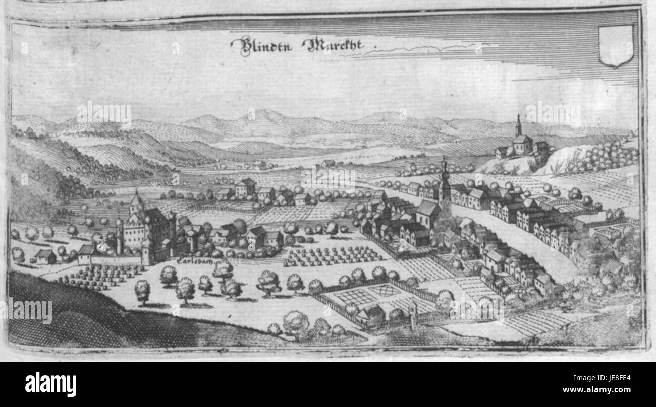 The 'Blindenmarckt' engraving by Merian showcases a historic ...