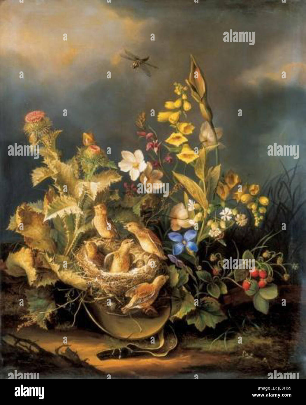 'Stillleben mit Vogelnest' (Still Life with Bird’s Nest) is a painting ...