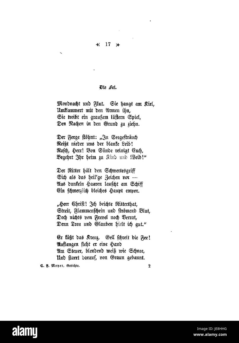 A page from 'Gedichte' (Poems) by Conrad Ferdinand Meyer, showcasing ...