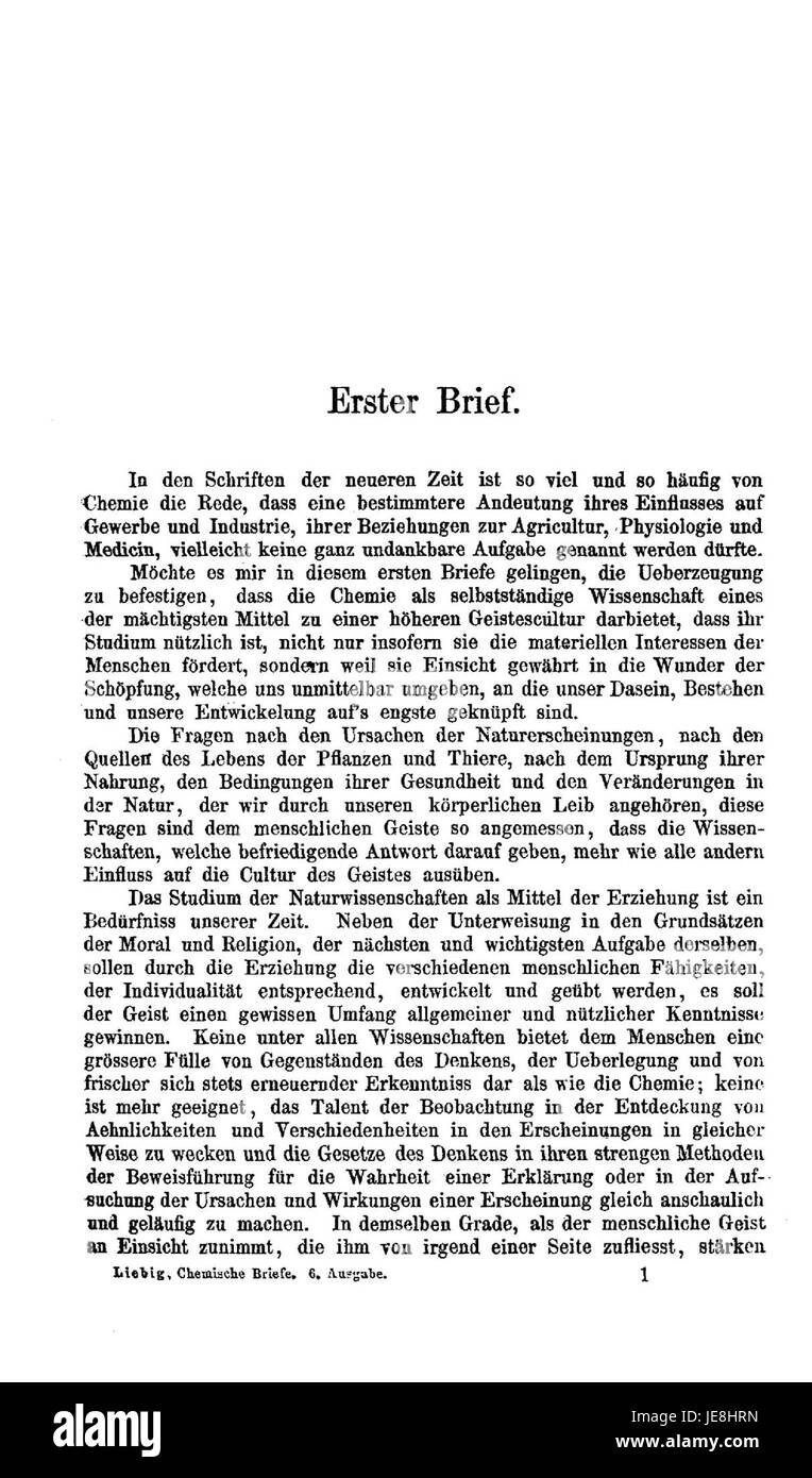 A letter from Justus von Liebig, a German chemist, detailing his ...