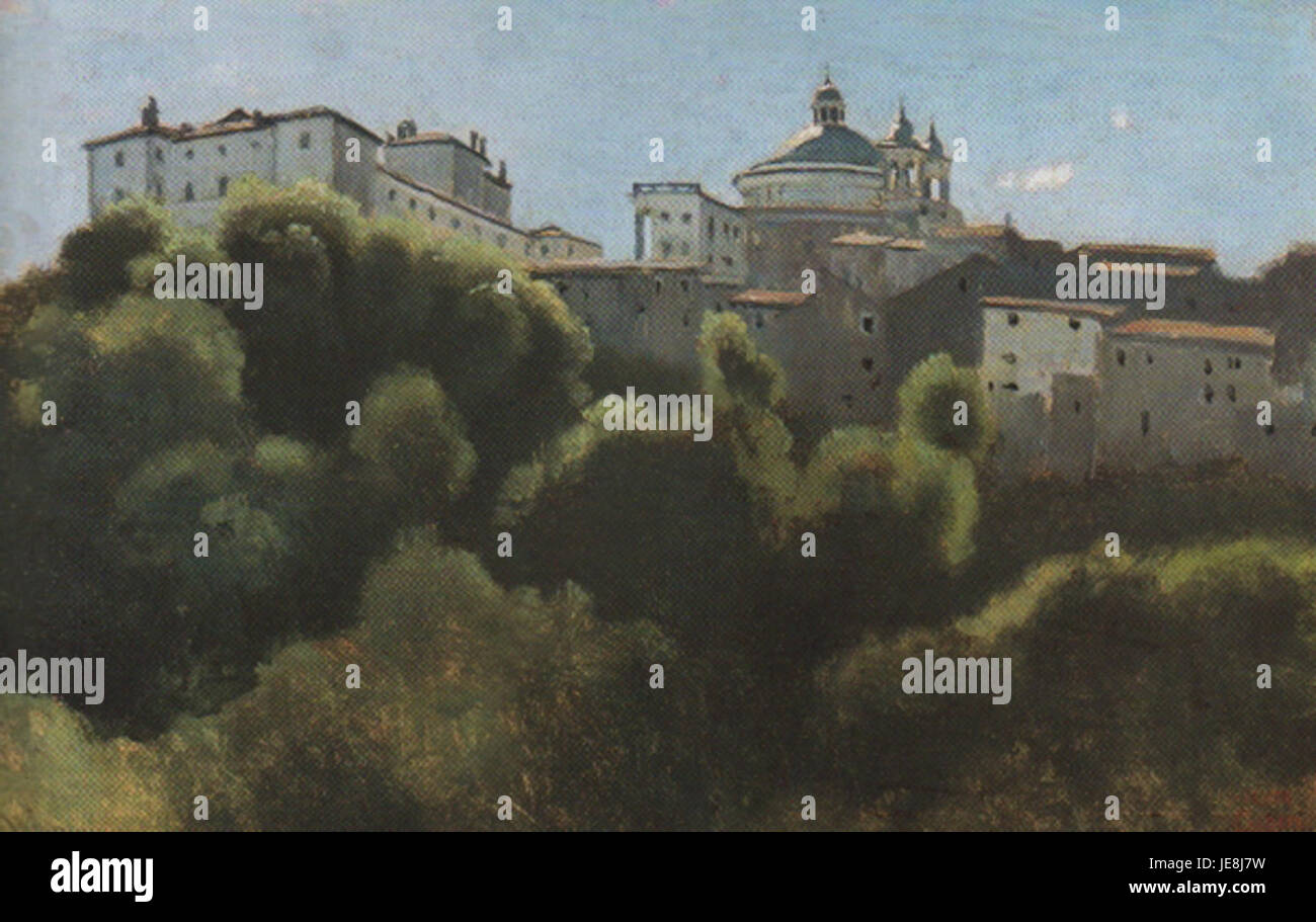 This landscape painting by Jean-Baptiste-Camille Corot shows a view of ...