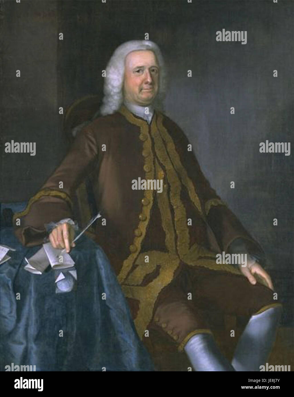 The portrait of Colonel Theodore Atkinson, painted by Joseph Blackburn ...