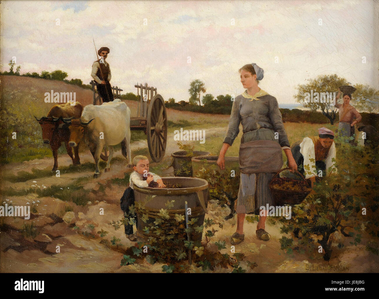 'Weinernte' (Grape Harvest) by Edouard Debat-Ponsan portrays the ...