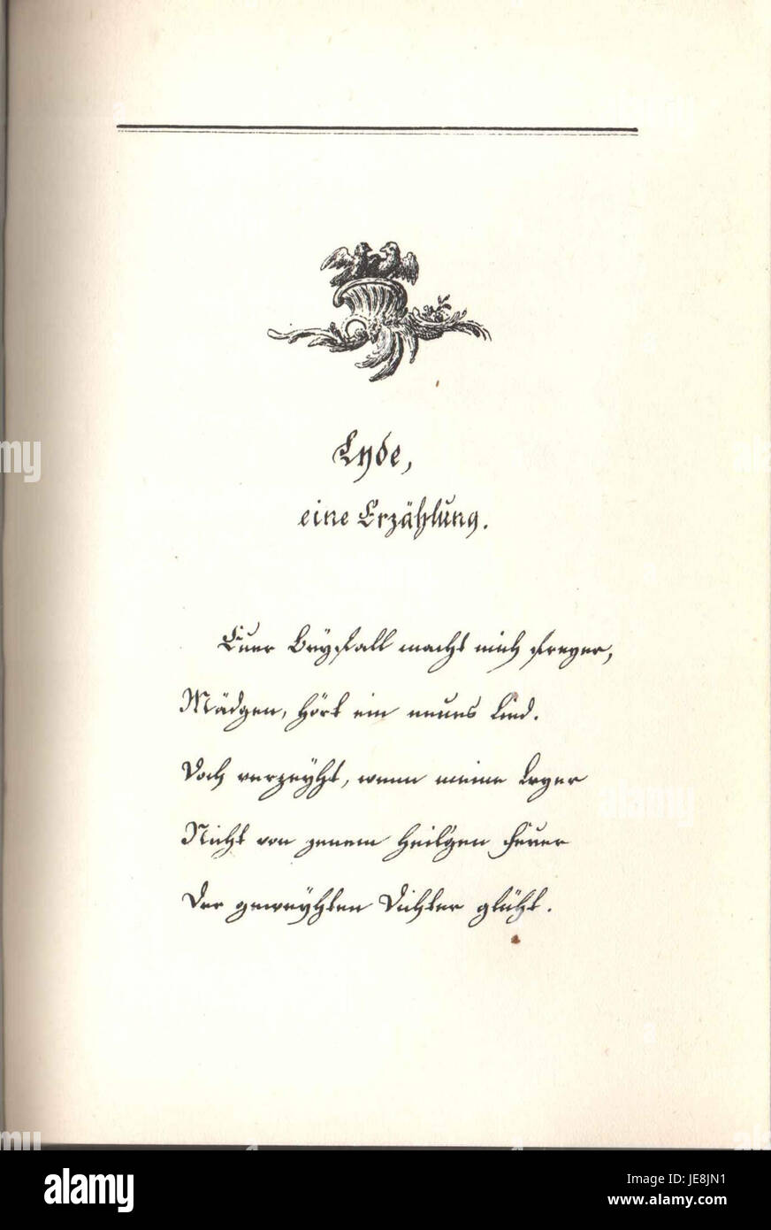 The manuscript of 'Annette' by Johann Wolfgang von Goethe, a prominent ...