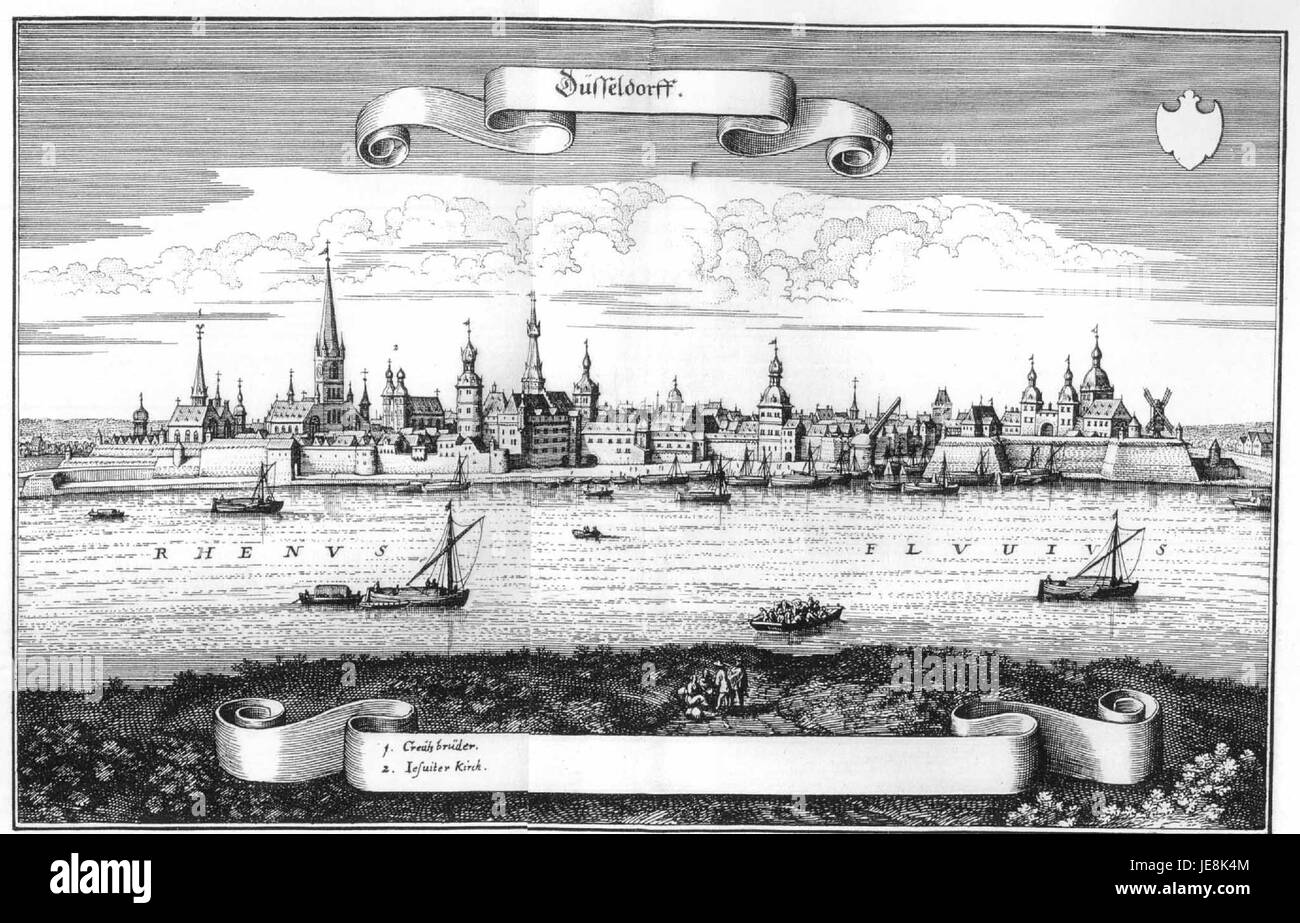 This historical map, part of Merian's collection, depicts the ...