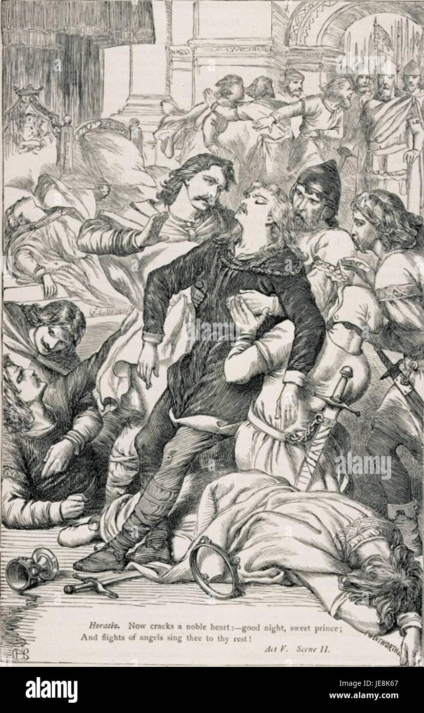 'Death of Hamlet' by Henry Selous is a dramatic painting depicting the ...