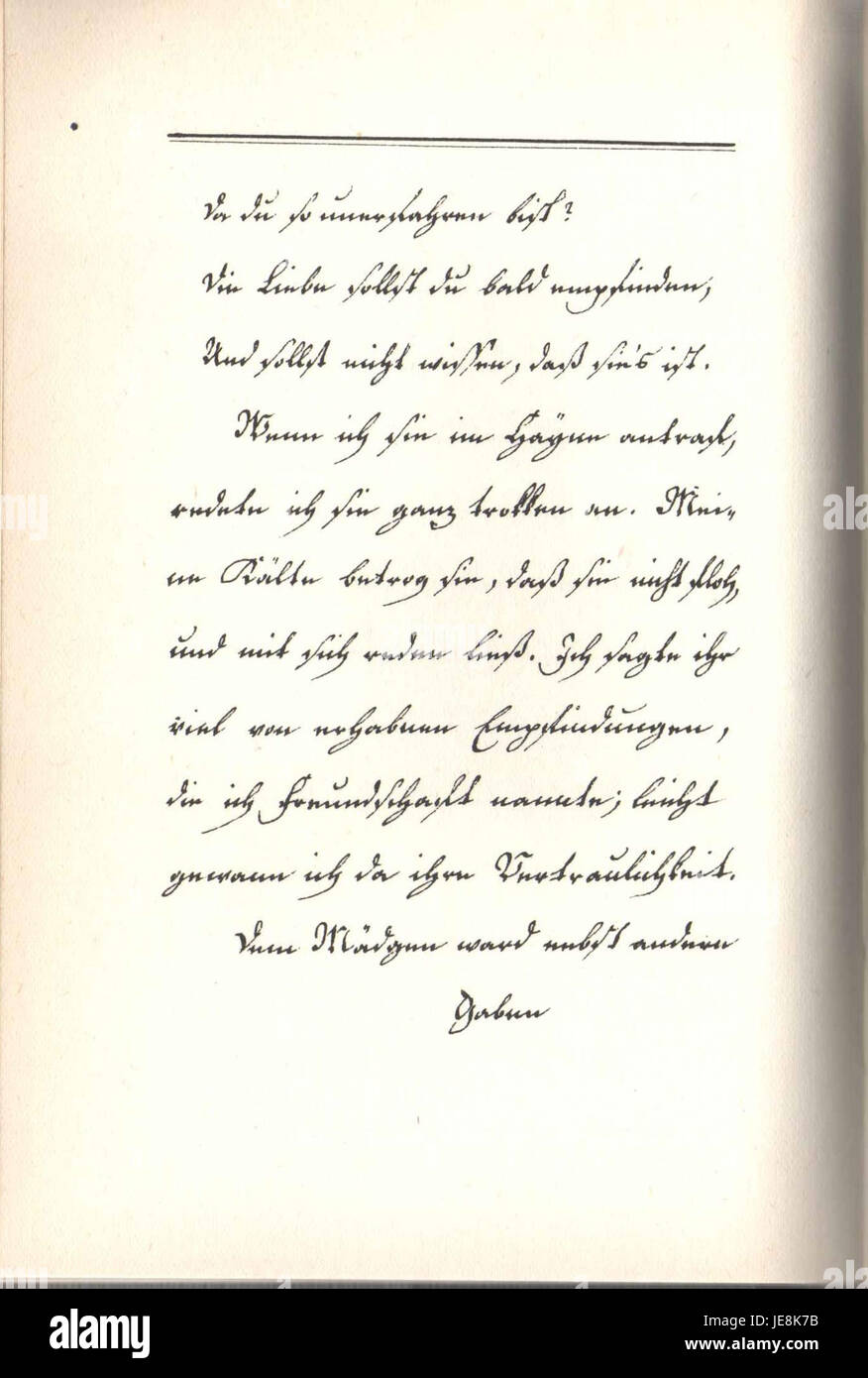 Manuscript page from Johann Wolfgang von Goethe's work, featuring his ...
