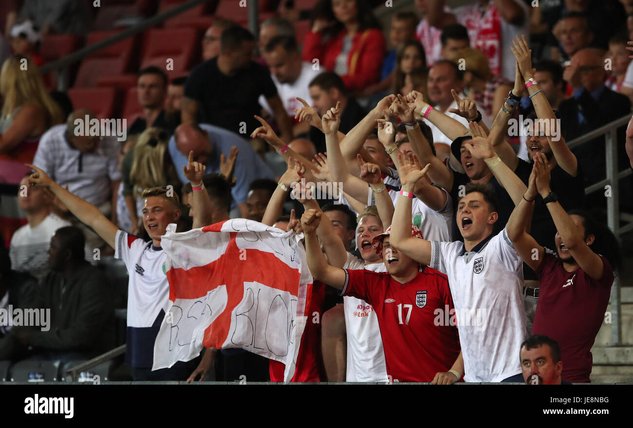 England fans show their support during the UEFA European Under-21 ...