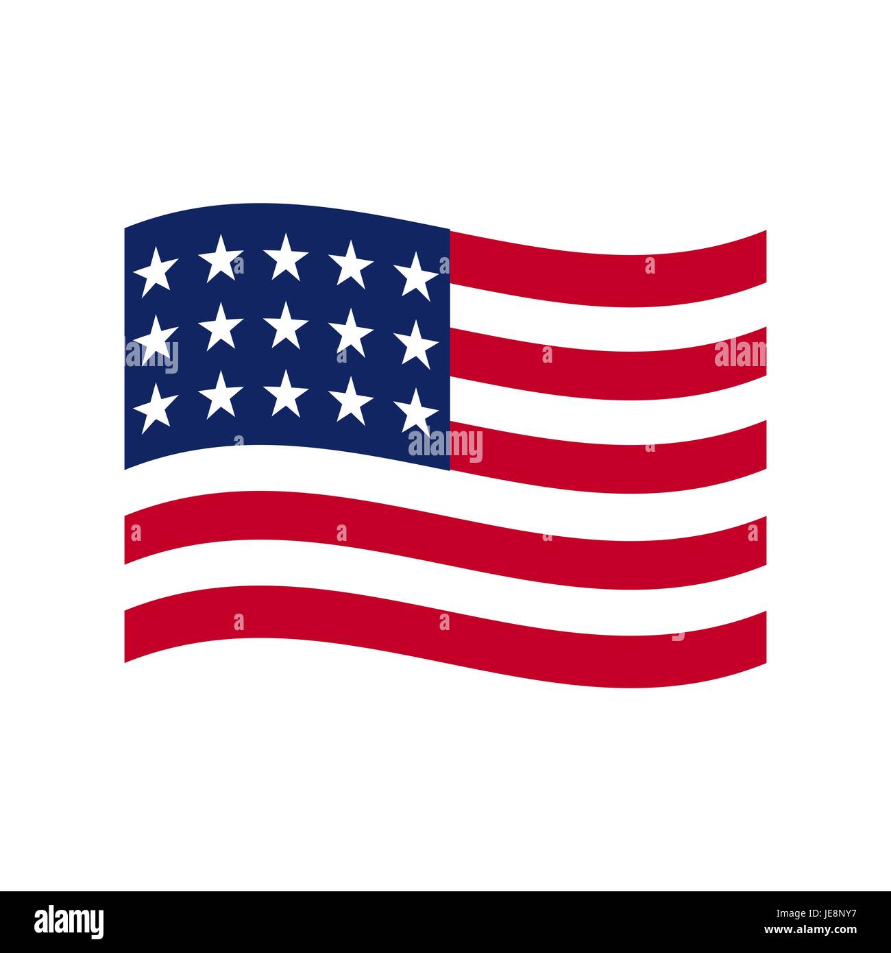 Vector illustration of the USA flag schematic view on white background ...
