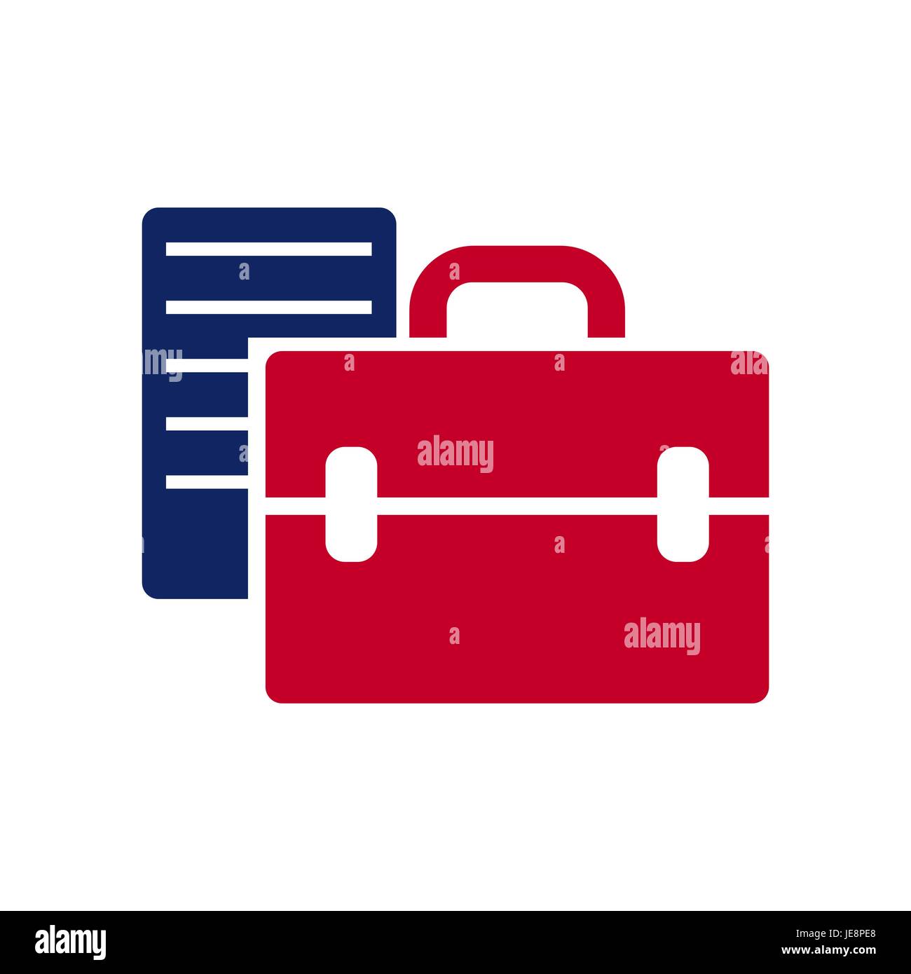 Briefcase and document vector illustration for business on white ...