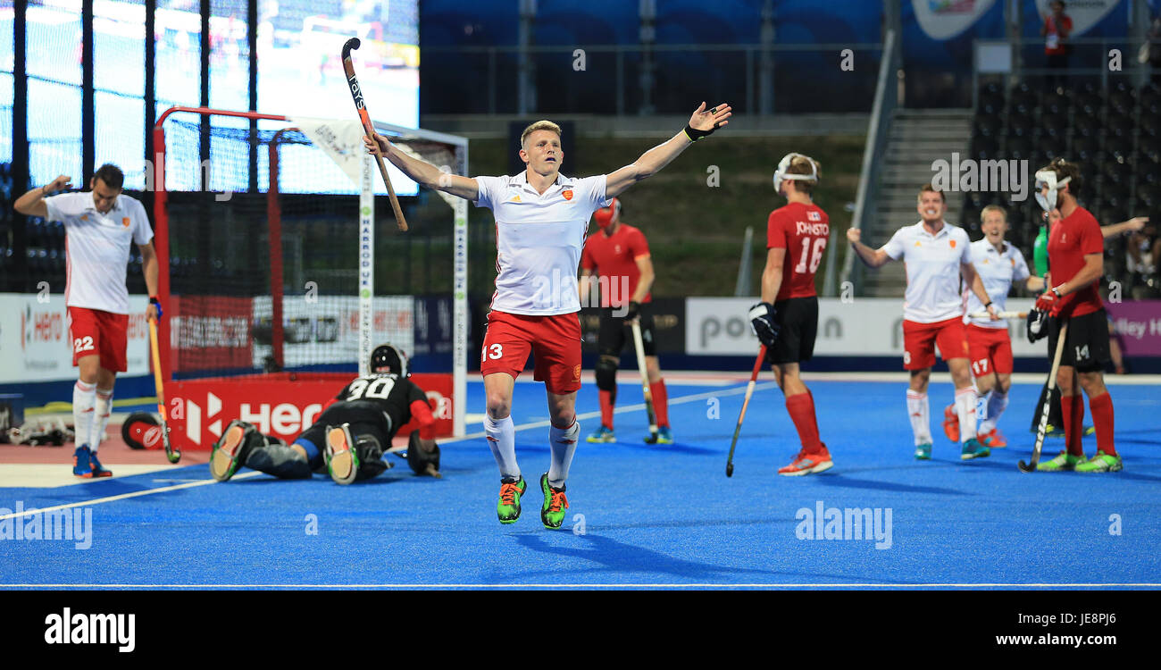 England's Sam Ward celebrates scoring his side's fourth goal of the ...