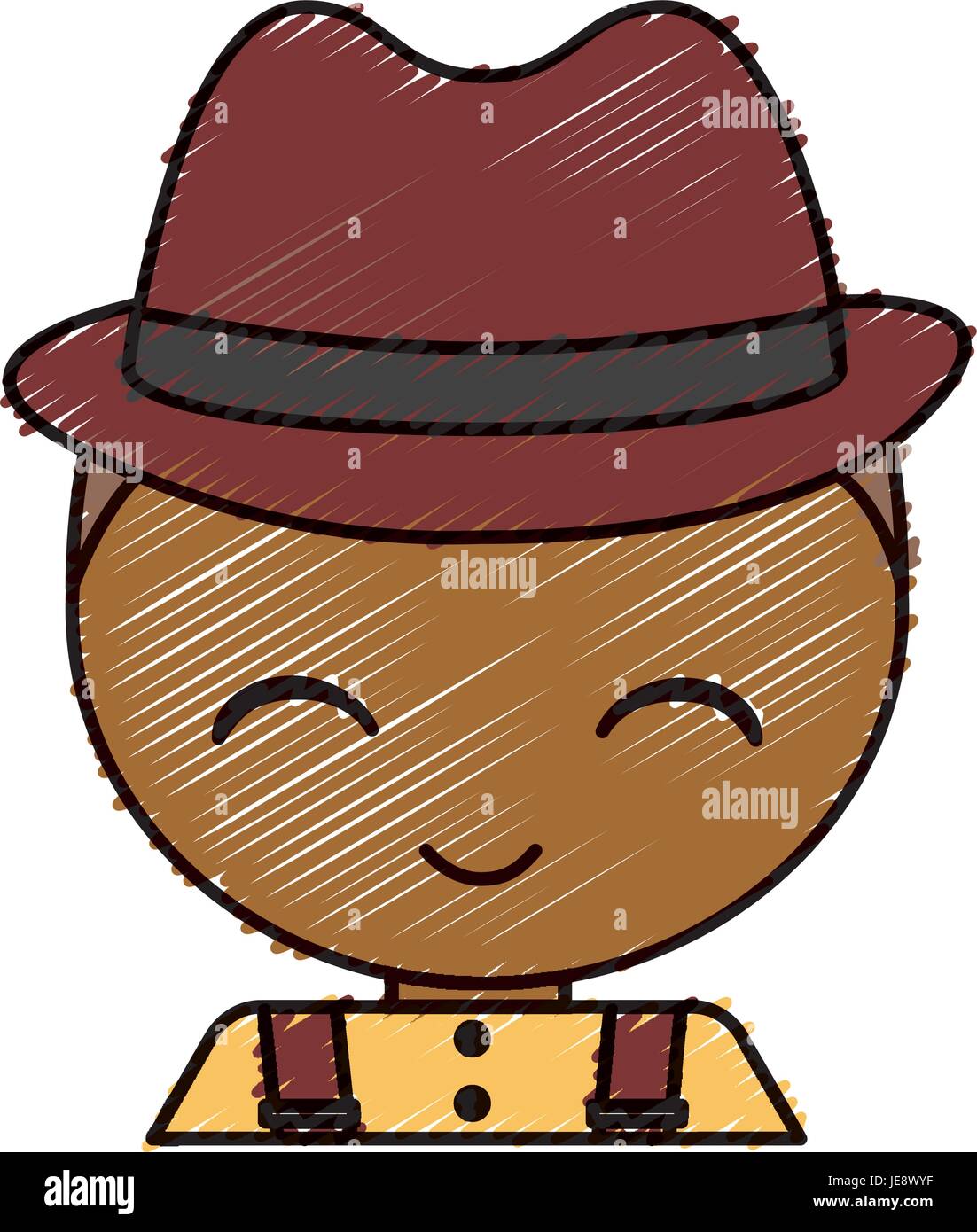 man with hat icon over white background vector illustration Stock ...