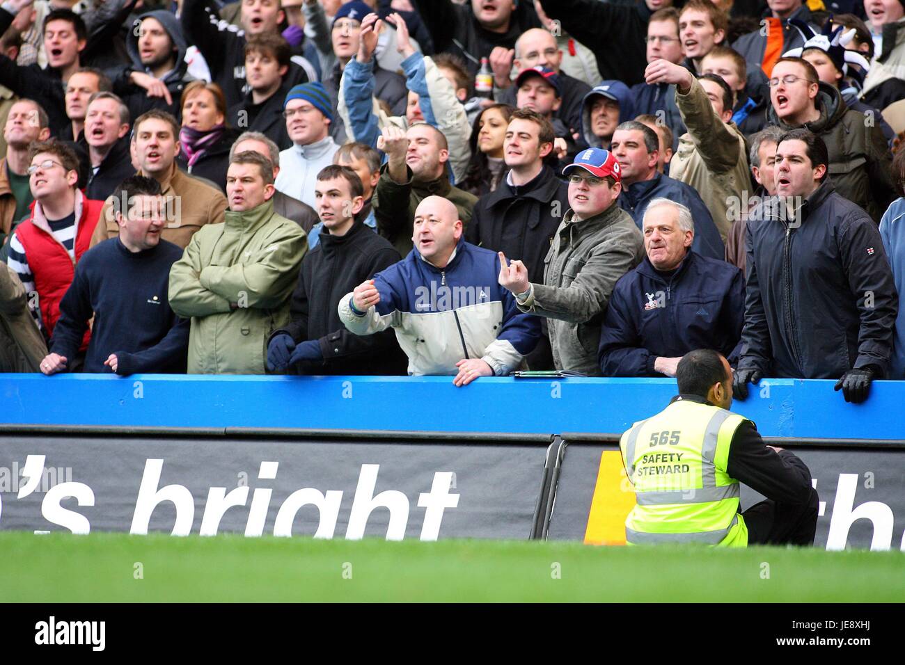 SPURS FANS SHOUTING ABUSE CHELSEA V TOTTENHAM HOTSPUR STAMFORD BRIDGE ...